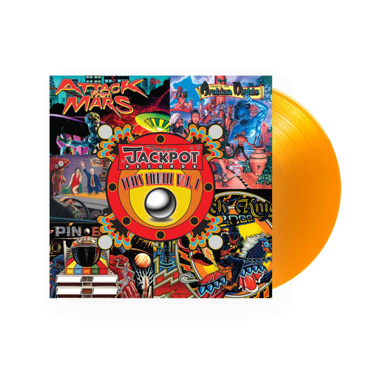 Jackpot Plays PINBALL Vol. 1 LP (Orange Vinyl) – Plastic Stone Records